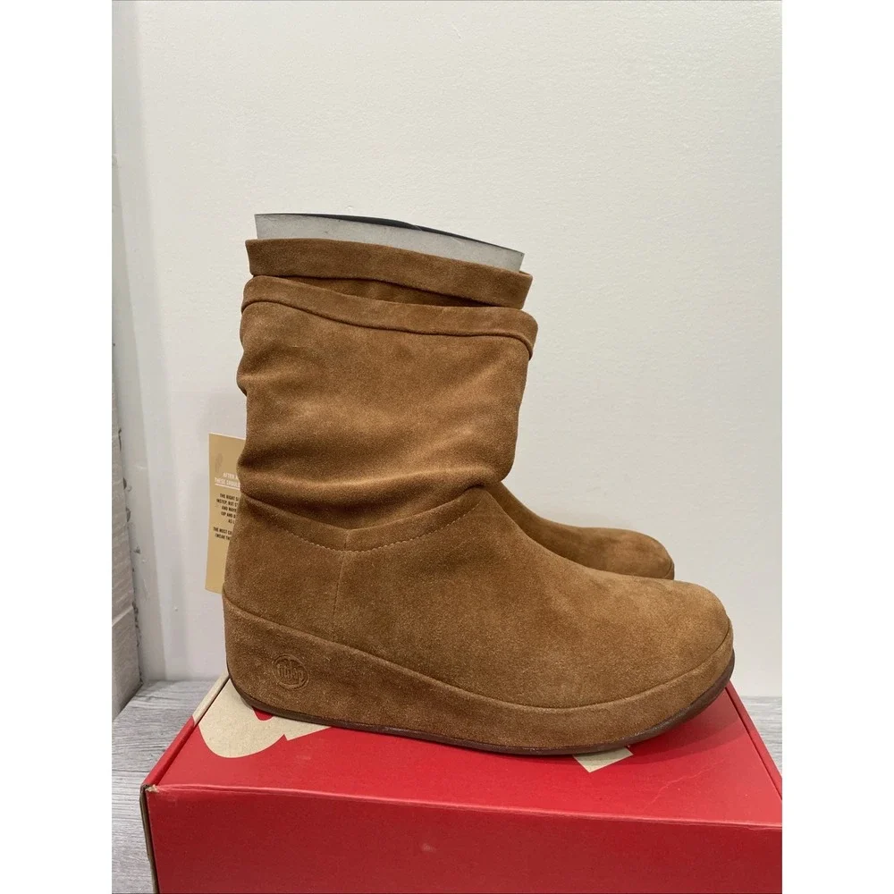 Sugar | Shoes | Fit Flop Crush Boot Brown Sugar Suede Womens 9m Wobble ...